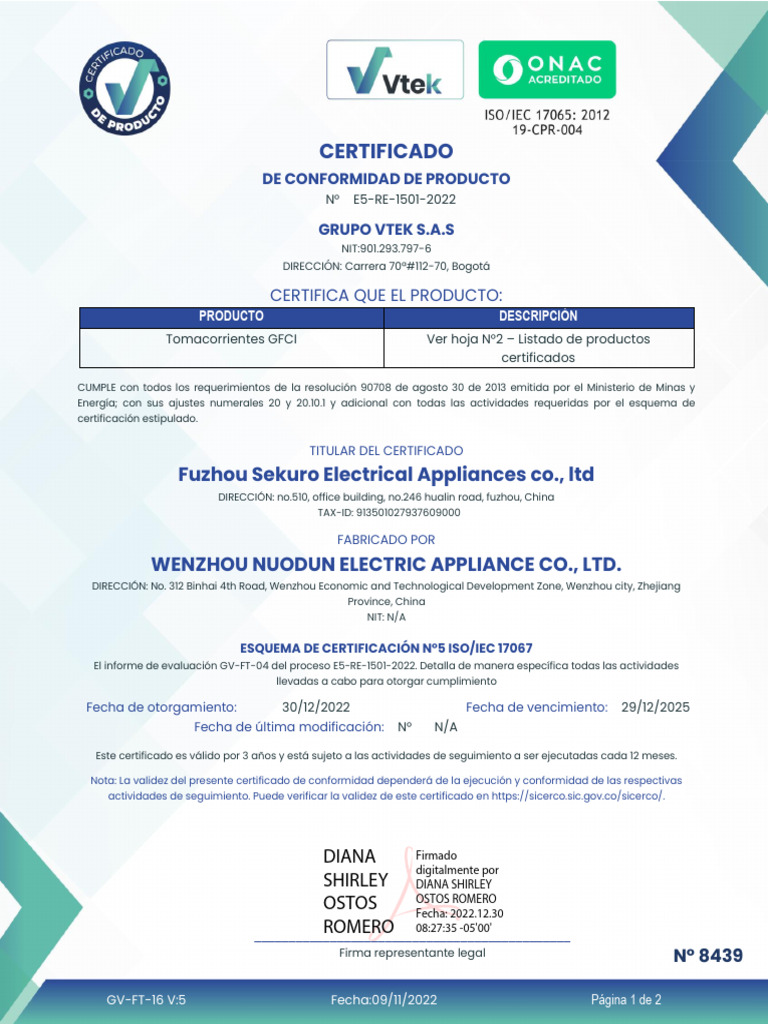 47 Tomacorriente GFCI MERCURY E5-RE-1501-2022 | PDF | Tecnología