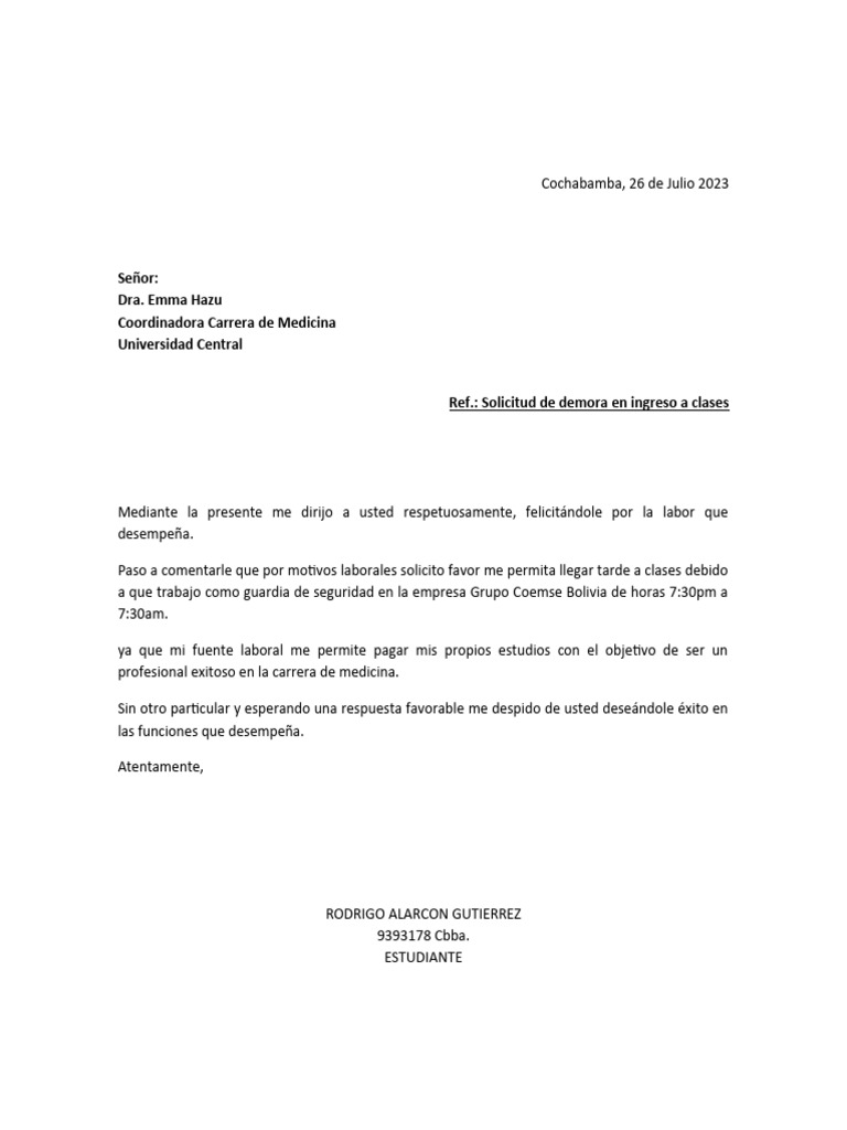 Carta de Plazo de Pago | PDF Carta de Plazo de Pago | PDF