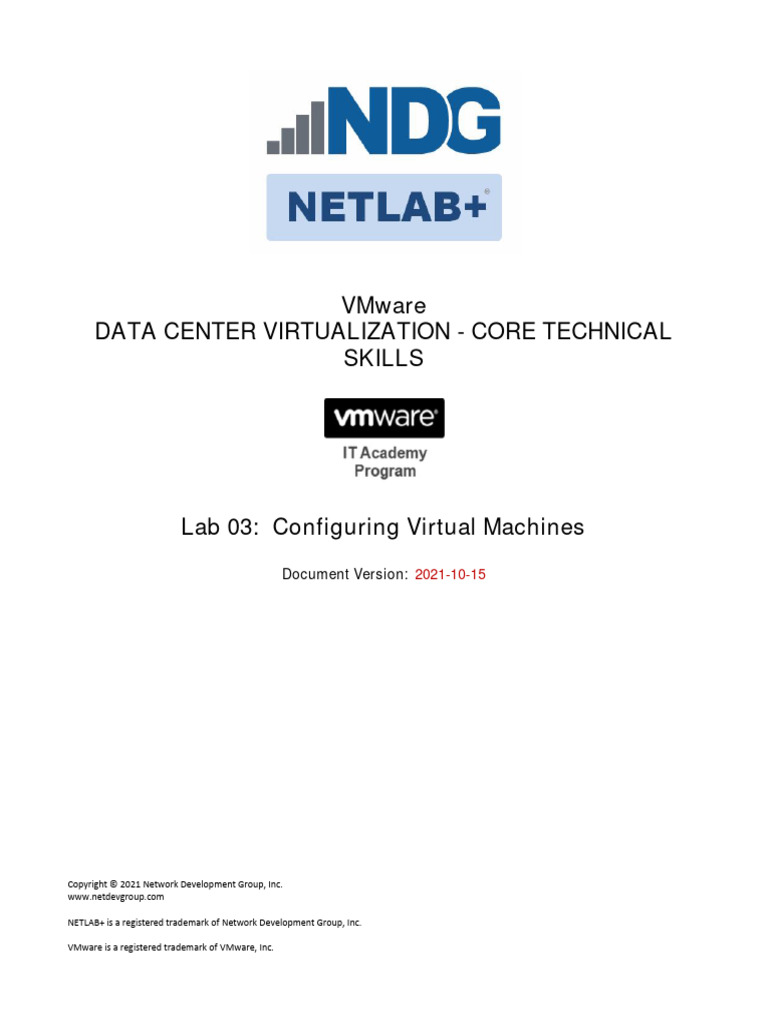 3.configuring Virtual Machines - Vsphere - DCV - CTS - Lab - 03 | PDF | Virtual Machine ...
