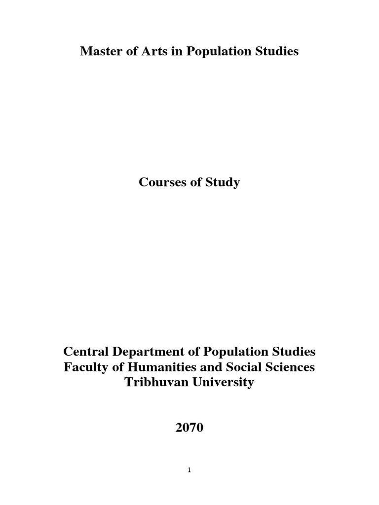 Master of Arts in Population Studies Program | PDF | Demography ...