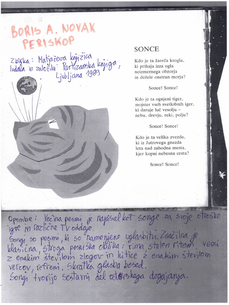 Pesmica Sonce Boris A. Novak | PDF