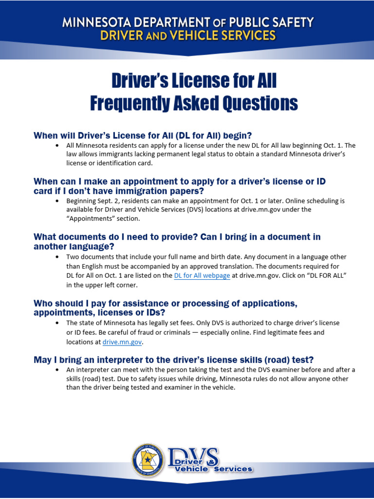 DLForAll FAQs | PDF | Driver's License | Identity Document