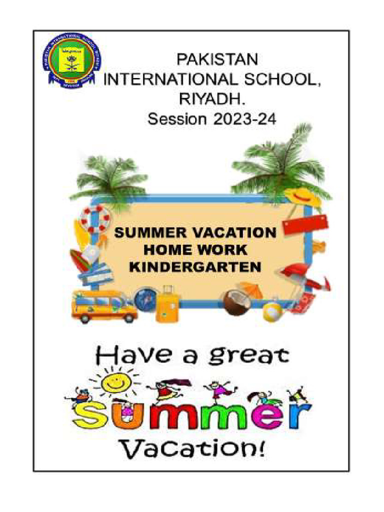 KG Summer Task 2023-24 | PDF | Orthography