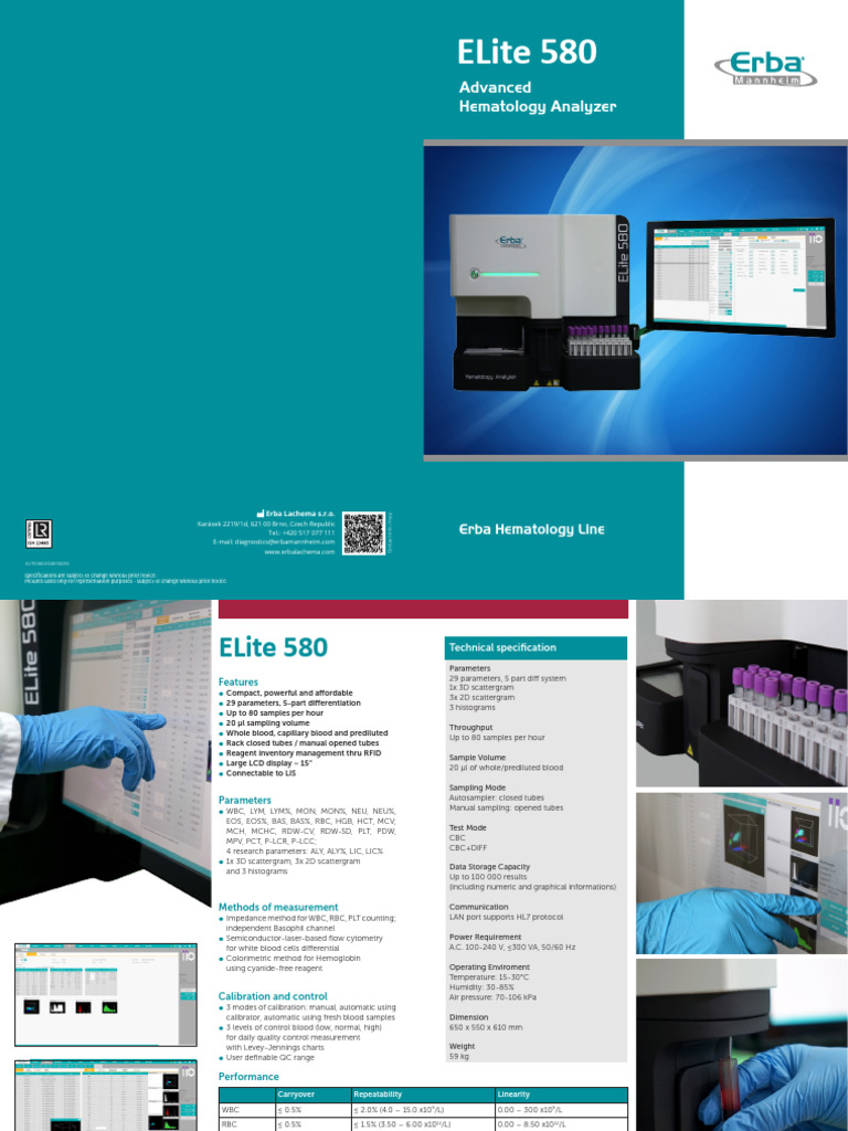 ELite 580 Catalogue EN 2018 | PDF | Tissue (Biology) | Blood