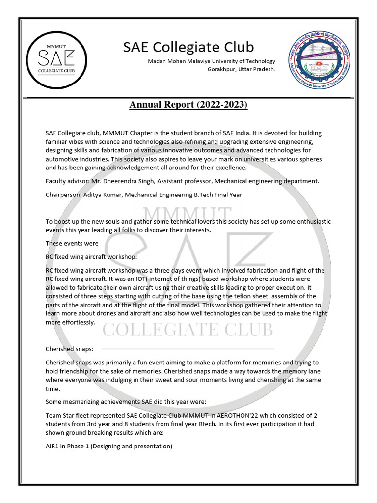 Sae Annual Report | PDF | Motor Vehicle | Engineering