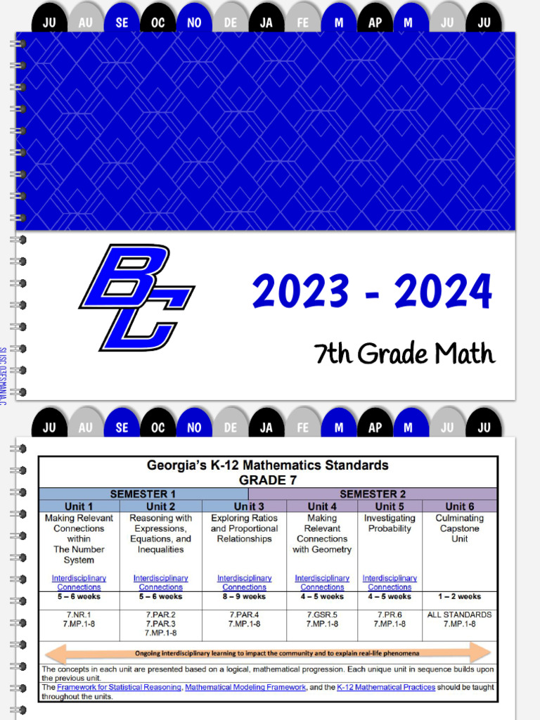 7th Grade Math Curriculum Overview | PDF | Academic Term | Thanksgiving