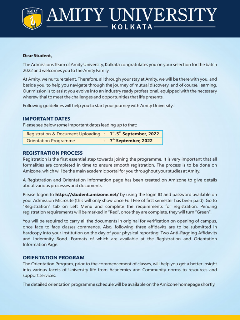 Orientation Letter - KolkataLetter | PDF