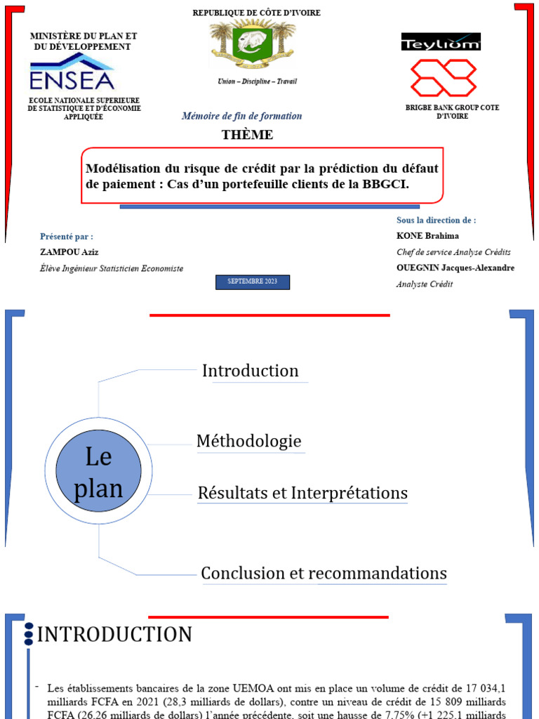 Modélisation du risque de crédit BBGCI | PDF | Ratio financier | Crédit