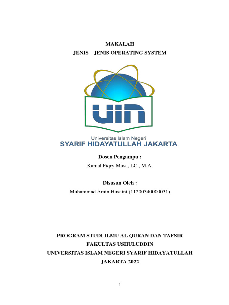 Jenis Operating Sistem | PDF