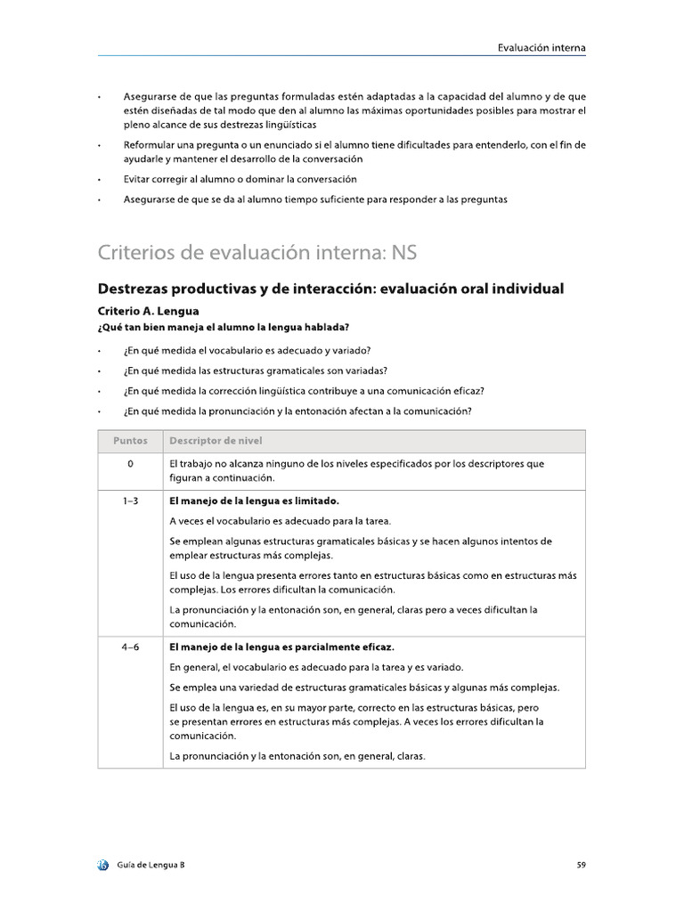 Guia Examen Oral Espanol B Superior | PDF