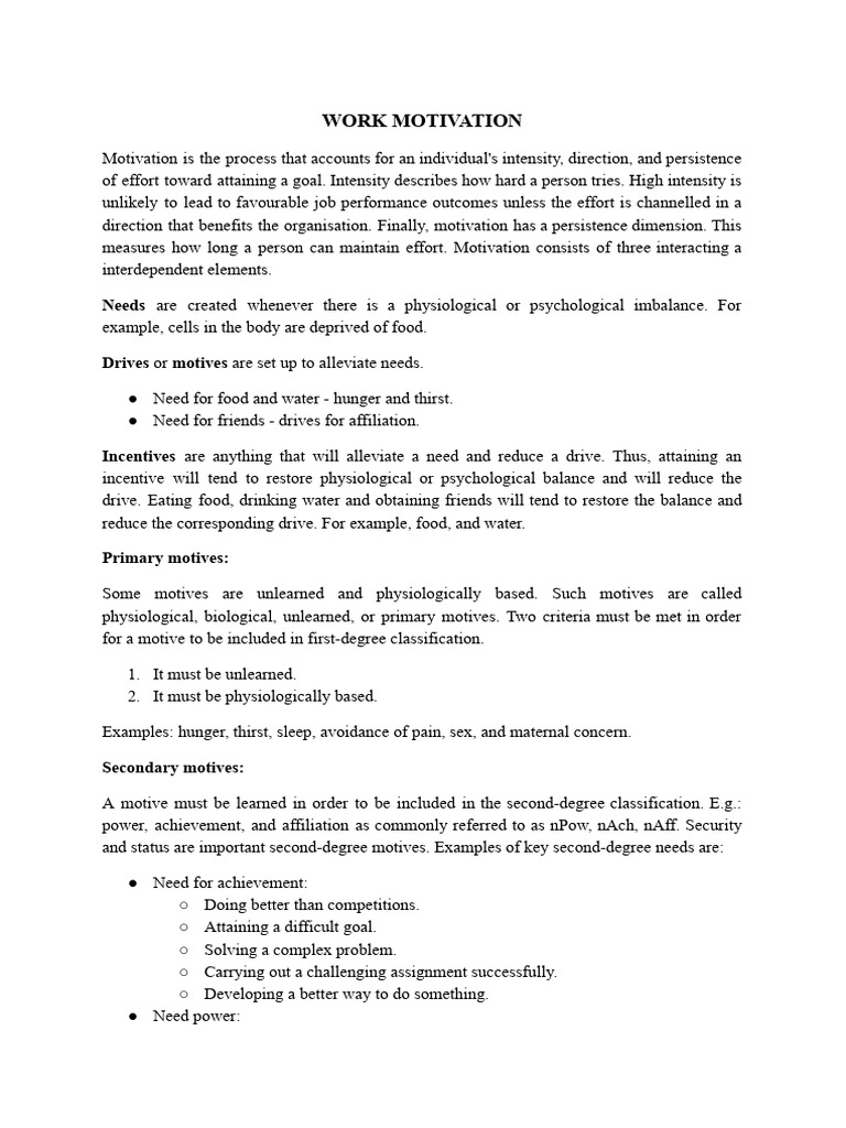 Work Motivation | PDF | Motivational | Motivation Work Motivation | PDF | Motivational | Motivation