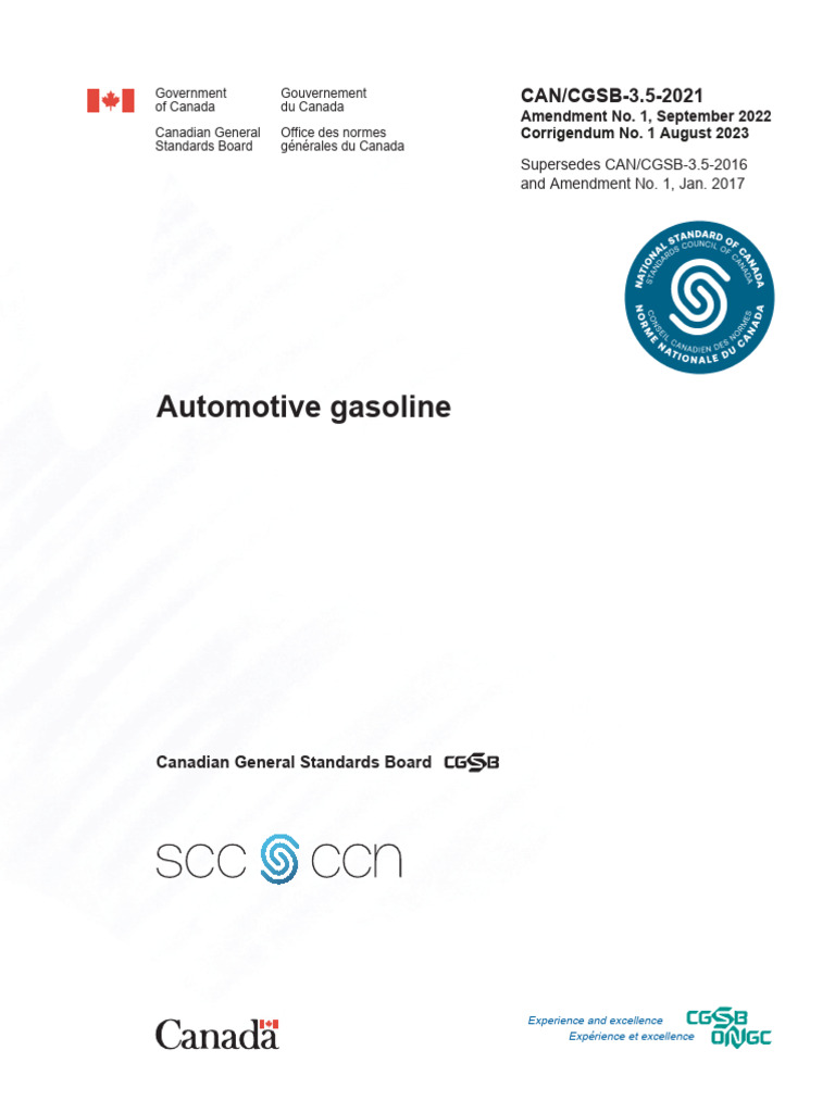 Canadian Automotive Gasoline Standards | PDF | Gasoline | Significant ...