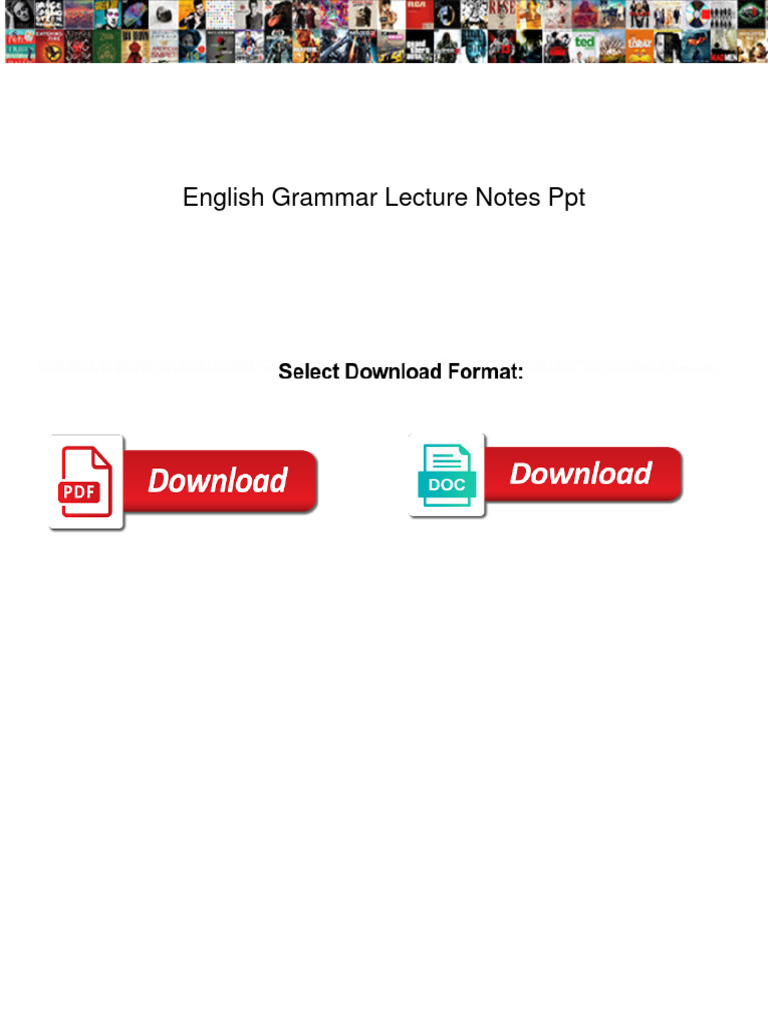 English Grammar Lecture Notes PDF | PDF | Microsoft Power Point | Lecture