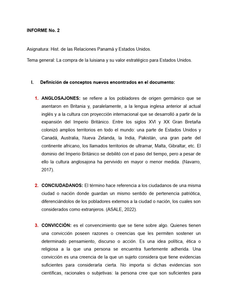 Informe N°2 de Historia | PDF | Luisiana | compra de Luisiana