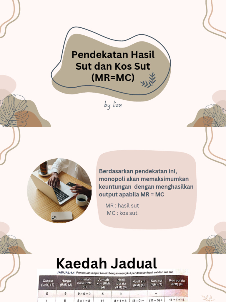 Liza - Pendekatan Hasil Sut Dan Kos Sut (MR MC) | PDF | Metode & Bahan Ajar | Komputer