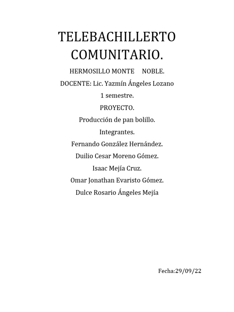 Proyecto 100% Oficial | PDF | Panes | Calidad (comercial)