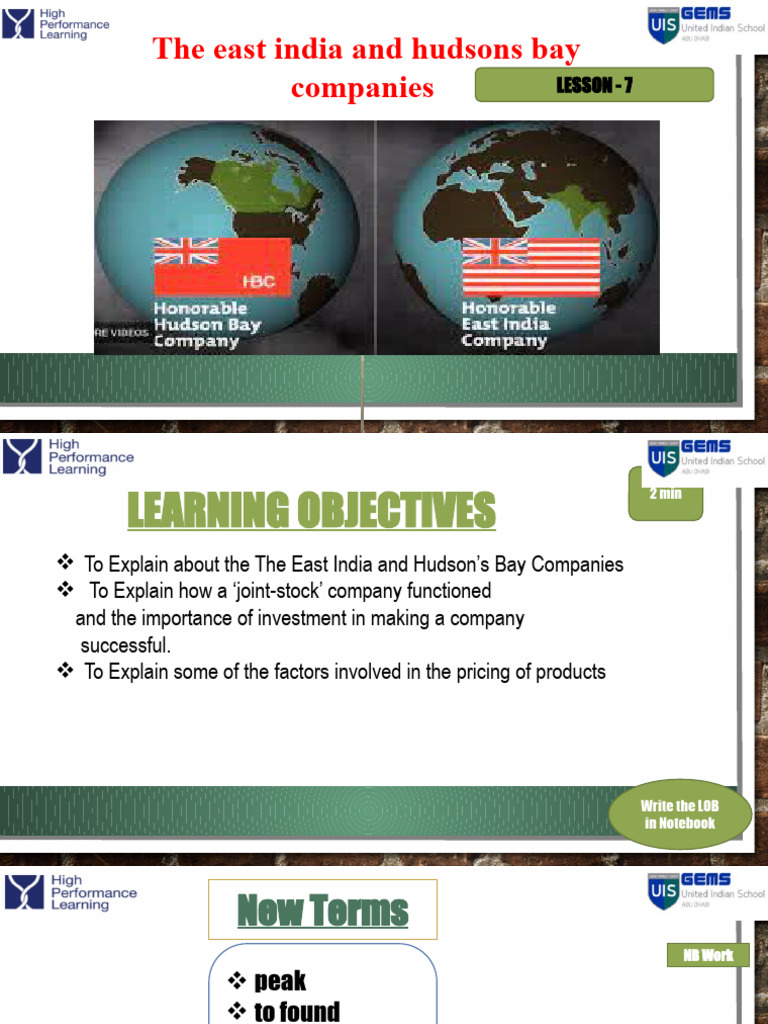 East India and Hudson's Bay Companies Overview | PDF | East India ...