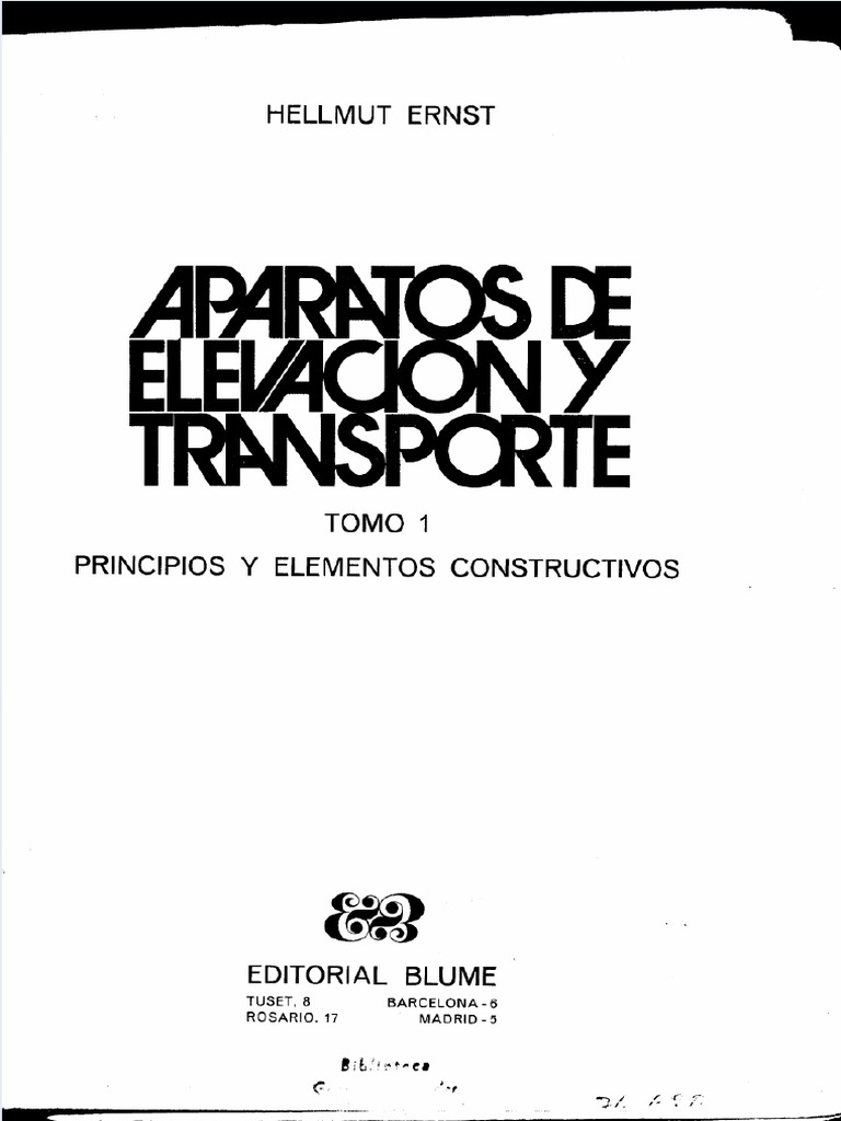 Dokumen - Tips Hellmut Ernst Tomo1 Aparatos de Elevacion y Transporte | PDF | Engranaje | Embrague