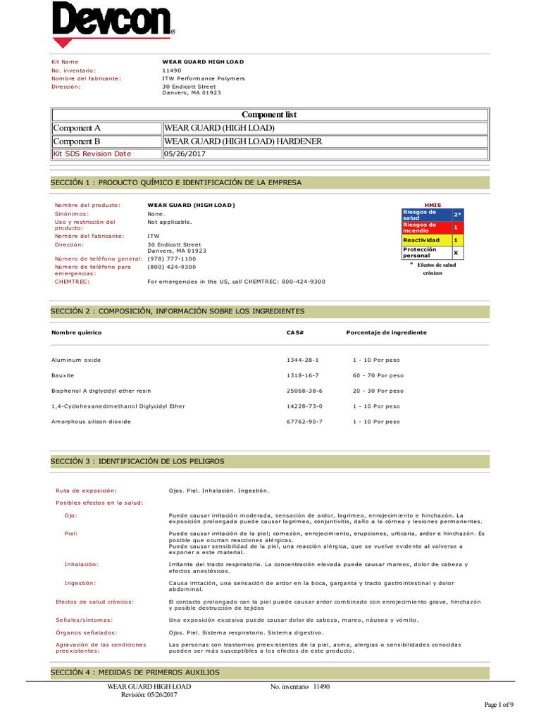 HDS Pasta Ceramica Devco | PDF | Alergia | Ventilación (Arquitectura)