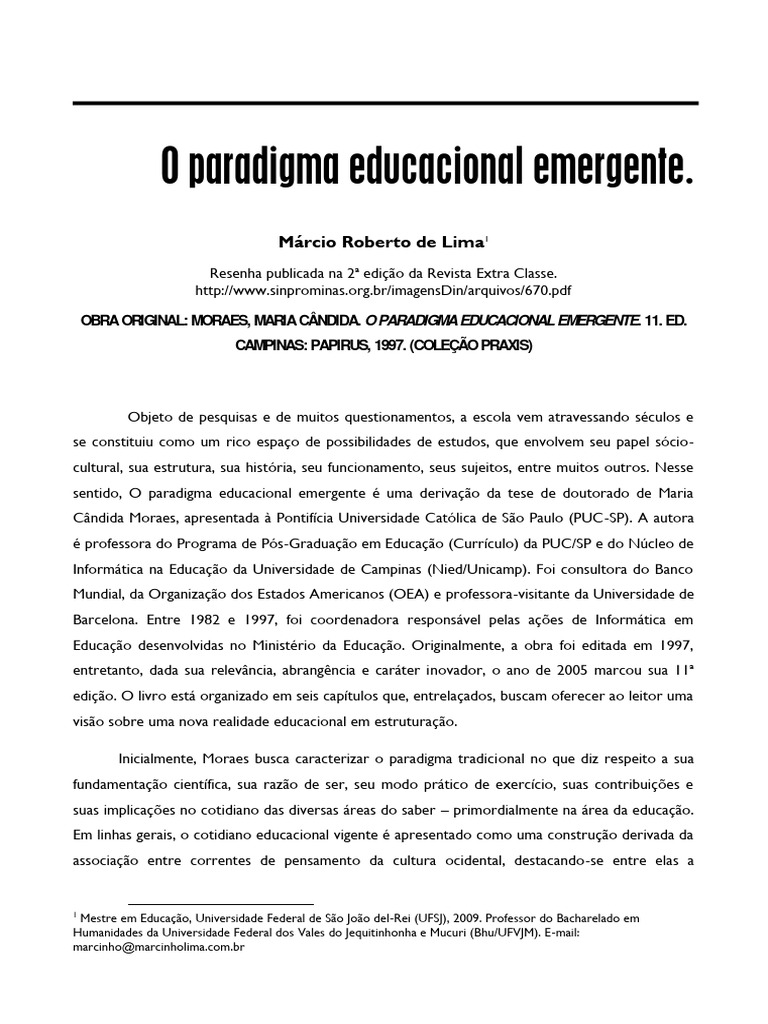 O Paradigma Educacional Emergente 1 | PDF