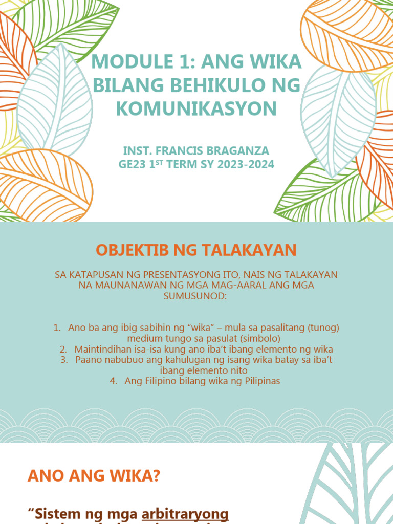 Module 1 - Wika | PDF