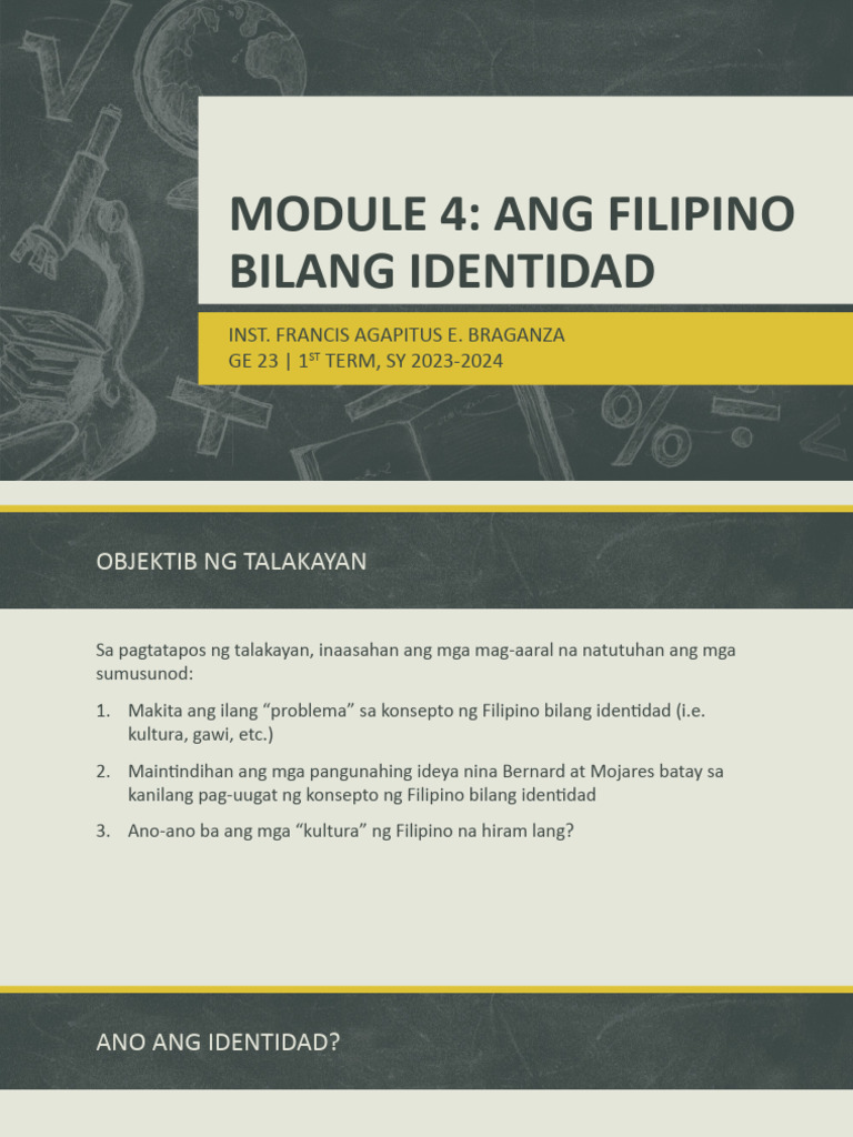 Module 4 - Ang Filipino Bilang Identidad | PDF