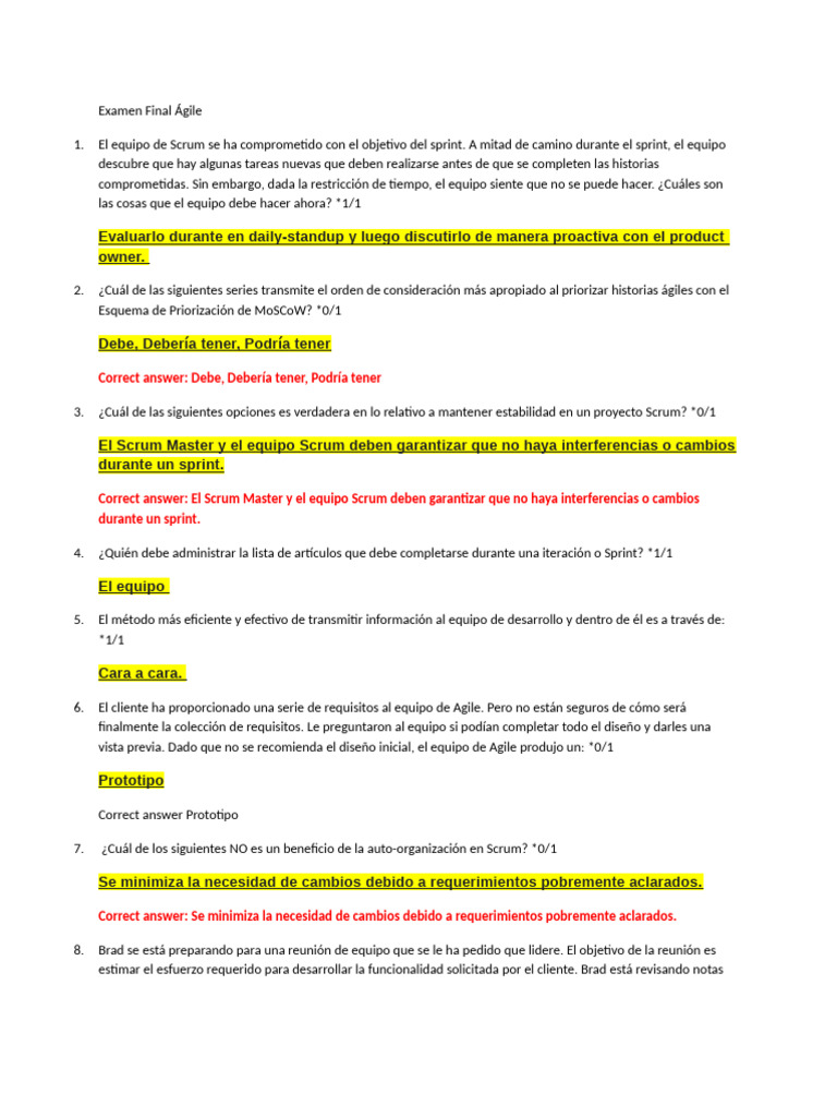 Scrum Examen Final Gile | PDF | Scrum (desarrollo de software) | Software