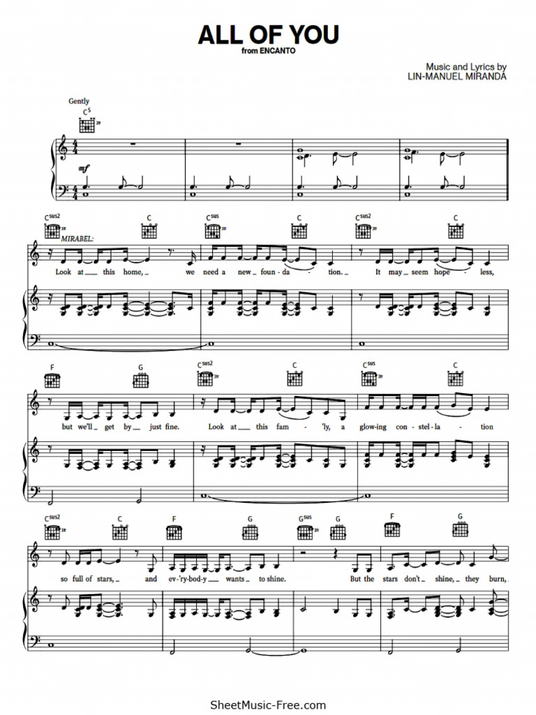 All of You Sheet Music Encanto SheetMusic | PDF