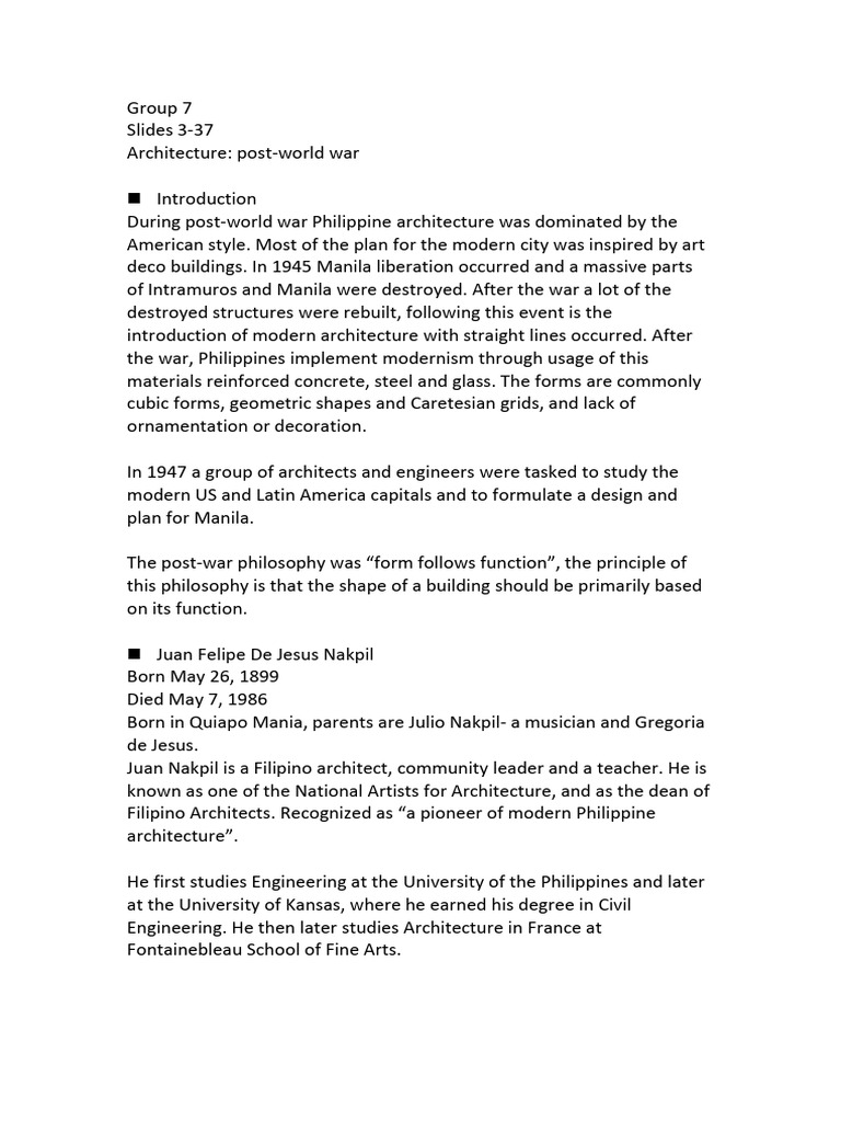 Group 7, INTRO-NAKPIL-ANTONIO | PDF | Architectural Design | Architecture