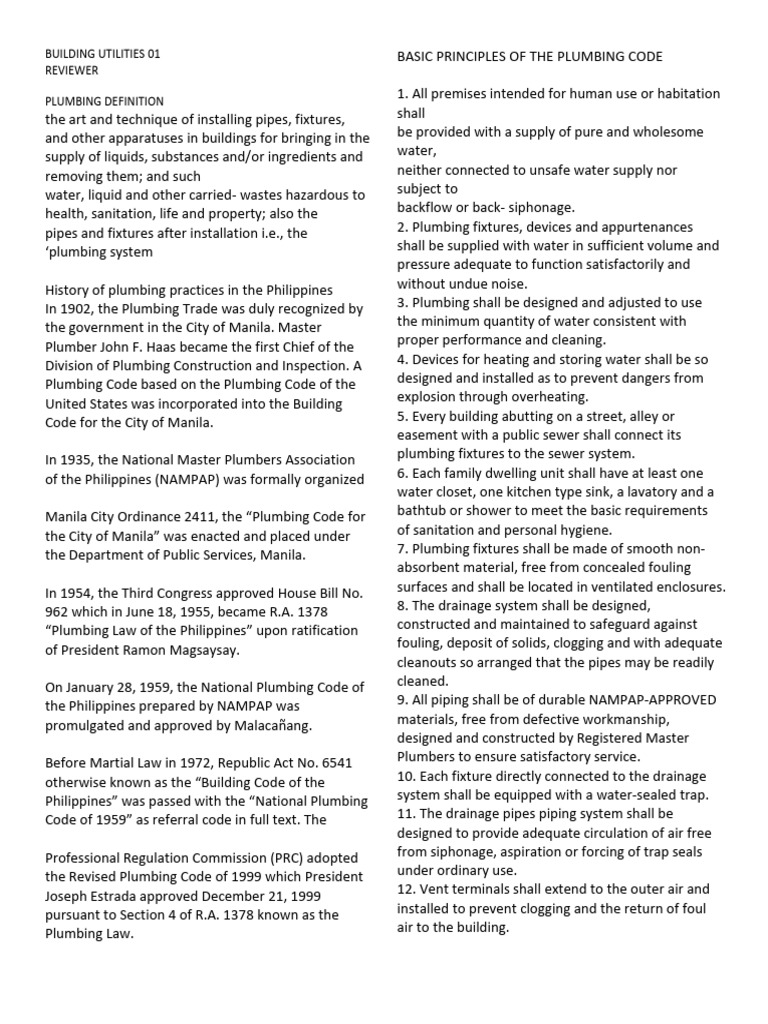 Building Utilities - Reviewer | PDF | Pump | Water Purification