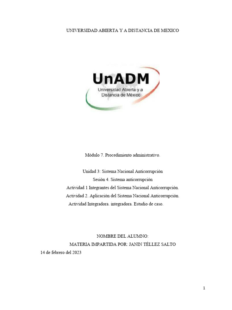 M7 U3 S4 XXXX | PDF | Corrupción política | Federación