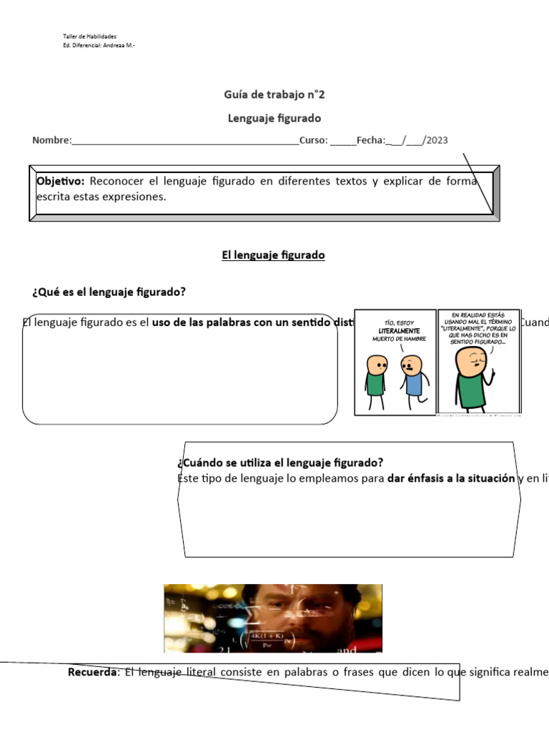GUIA Lenguaje Figurado 8° | PDF