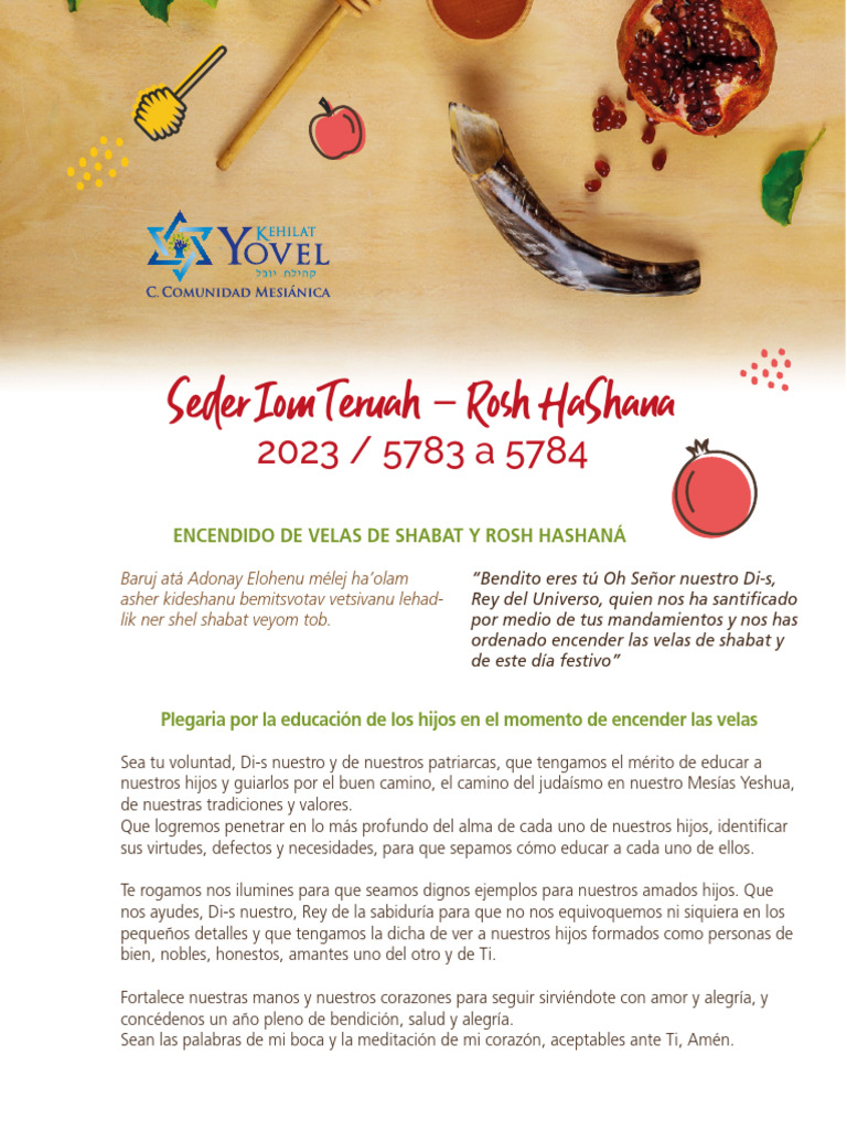 ROSH HASHANA Seder 5784 | PDF | Seder de Pascua | Días santos judíos