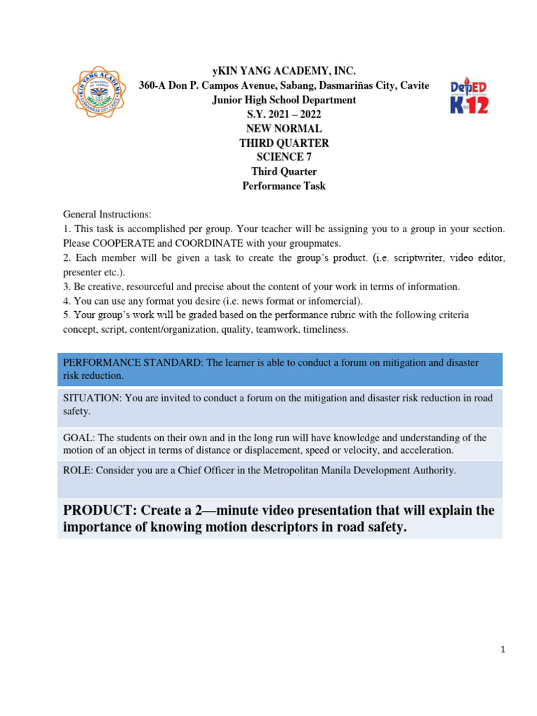 Science 7 - 3rd Quarter Performance | PDF