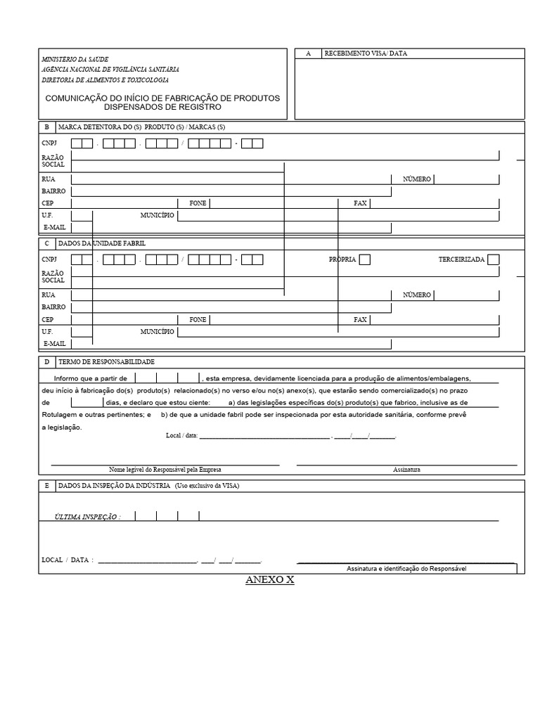 Anexo X Anvisa RDC 23 2000 | PDF