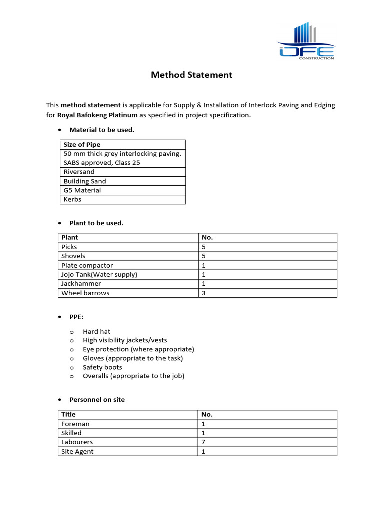 Construction Method for Paving | PDF | Road Surface | Concrete