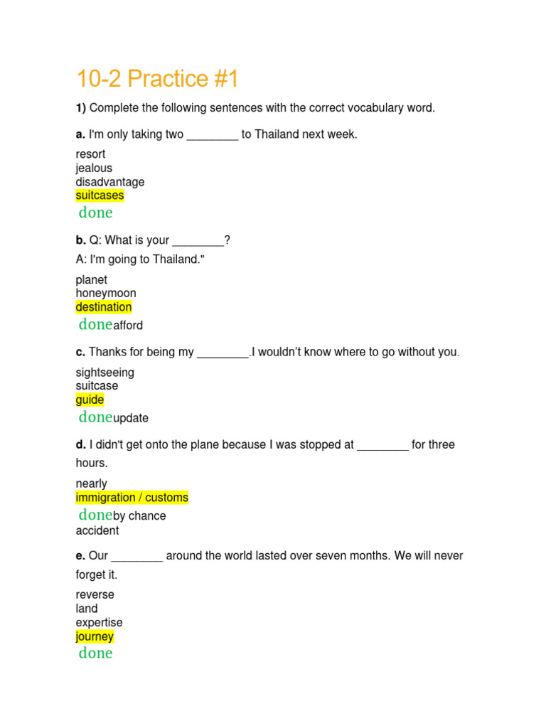 10-2 Practice #1 | PDF | Language Arts & Discipline