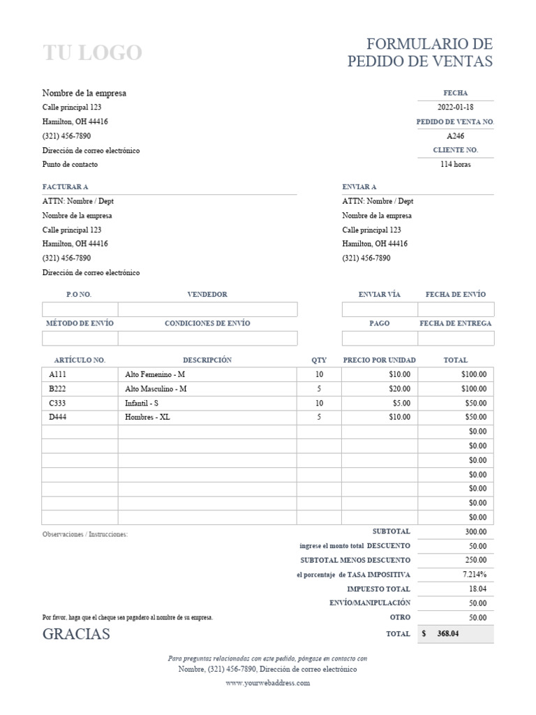 IC Sales Order Form Template 27221 ES | PDF | Economias | Business