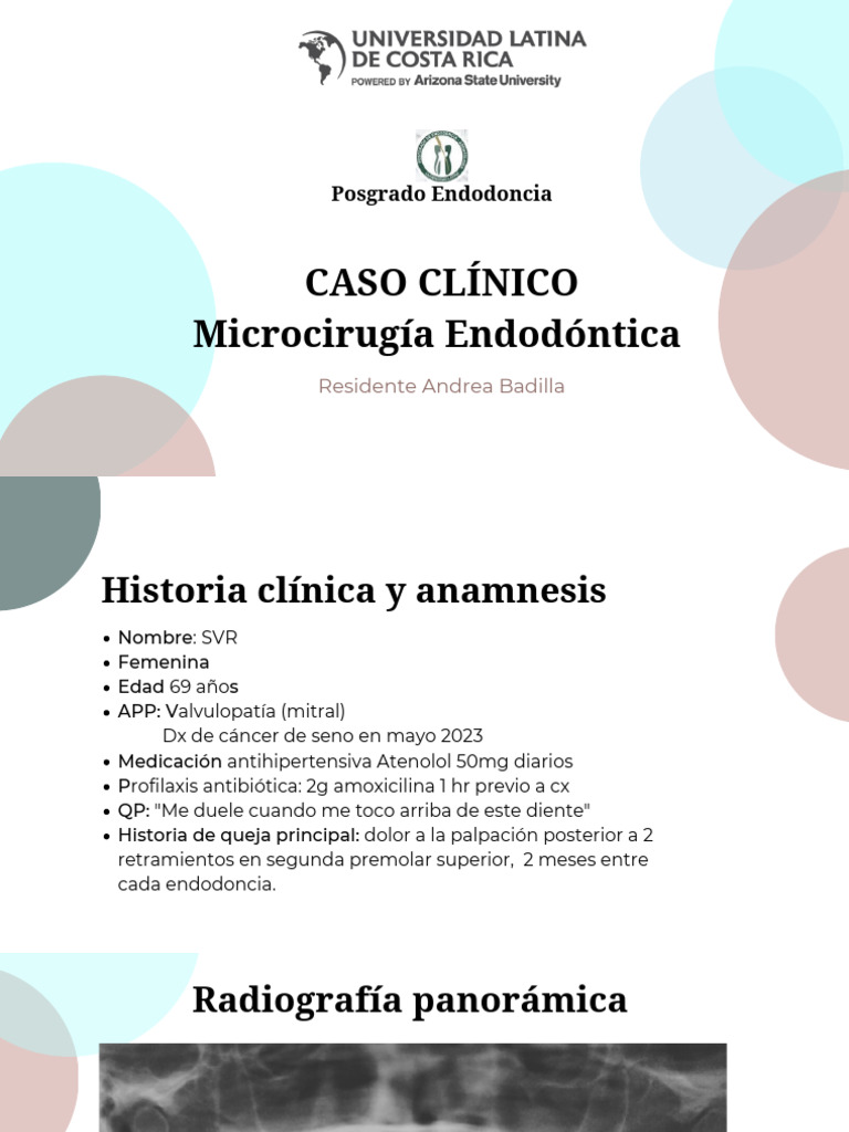 Caso Microcirugía Apical | PDF | Especialidades Medicas | Medicina CLINICA