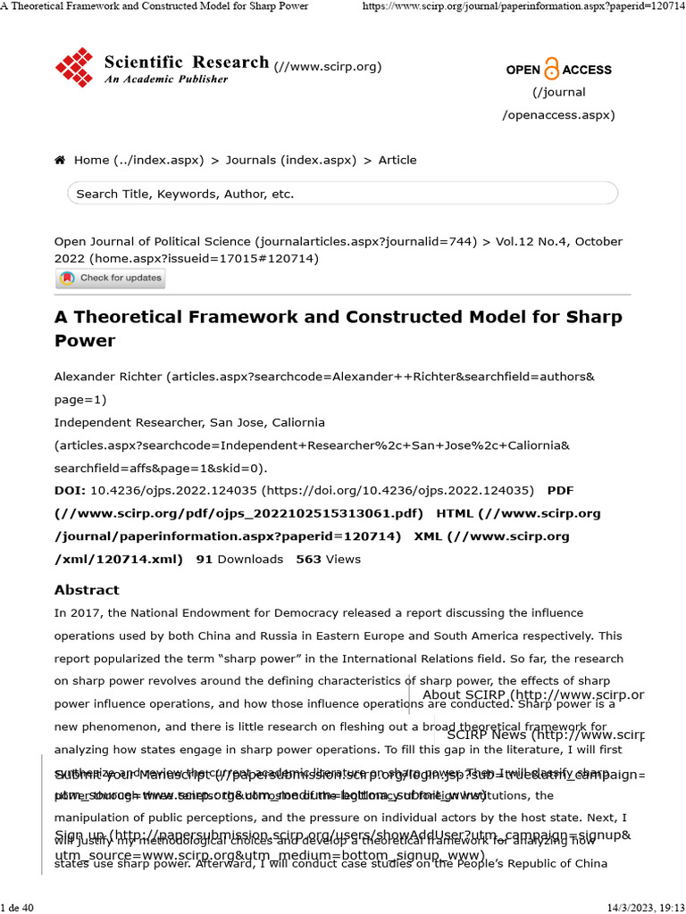 Sharp Power | PDF | Power (Social And Political) | Soft Power