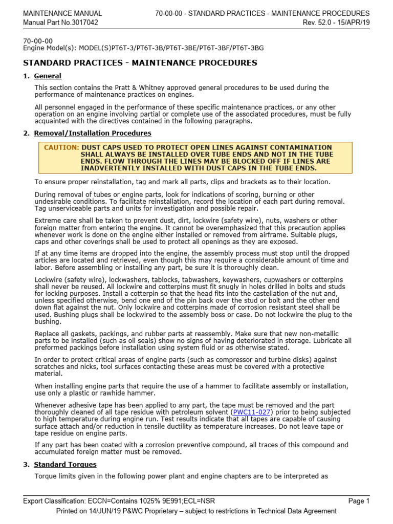 PT6T-3 Engine Maintenance Standards | PDF | Bearing (Mechanical) | Pump