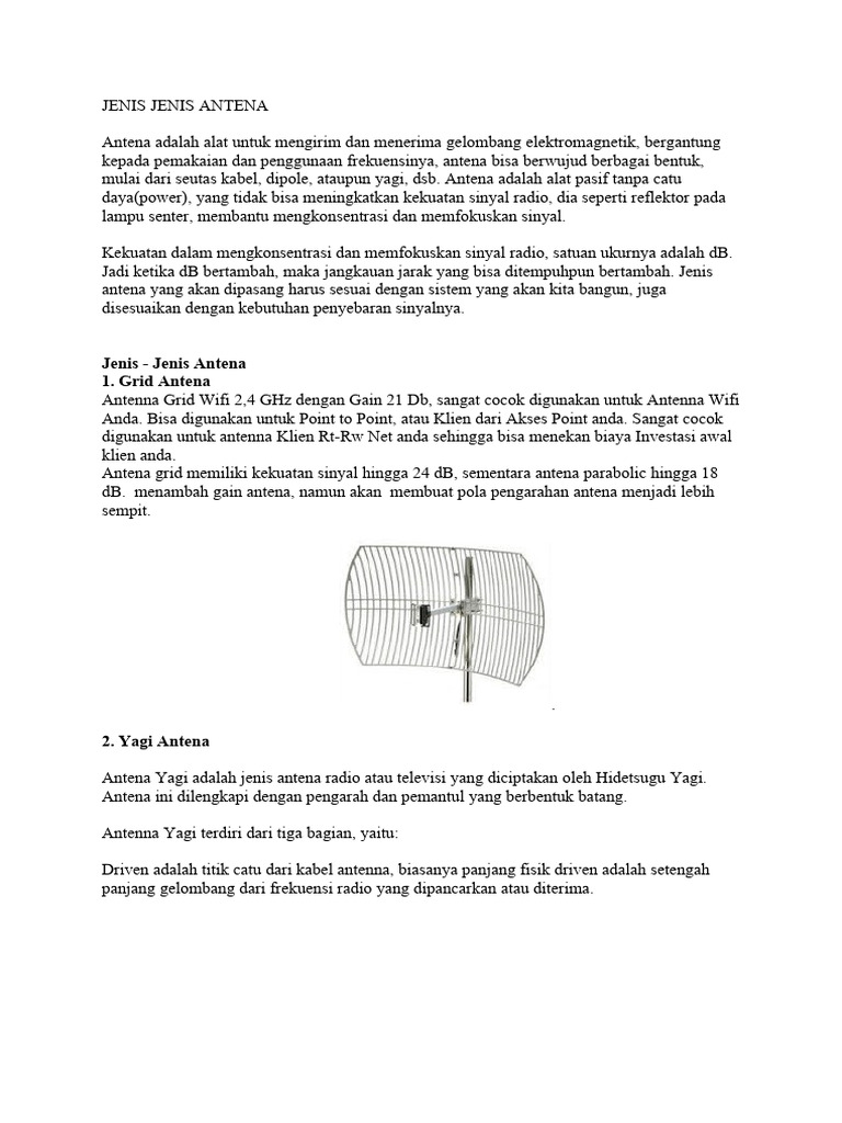Jenis Jenis Antena | PDF