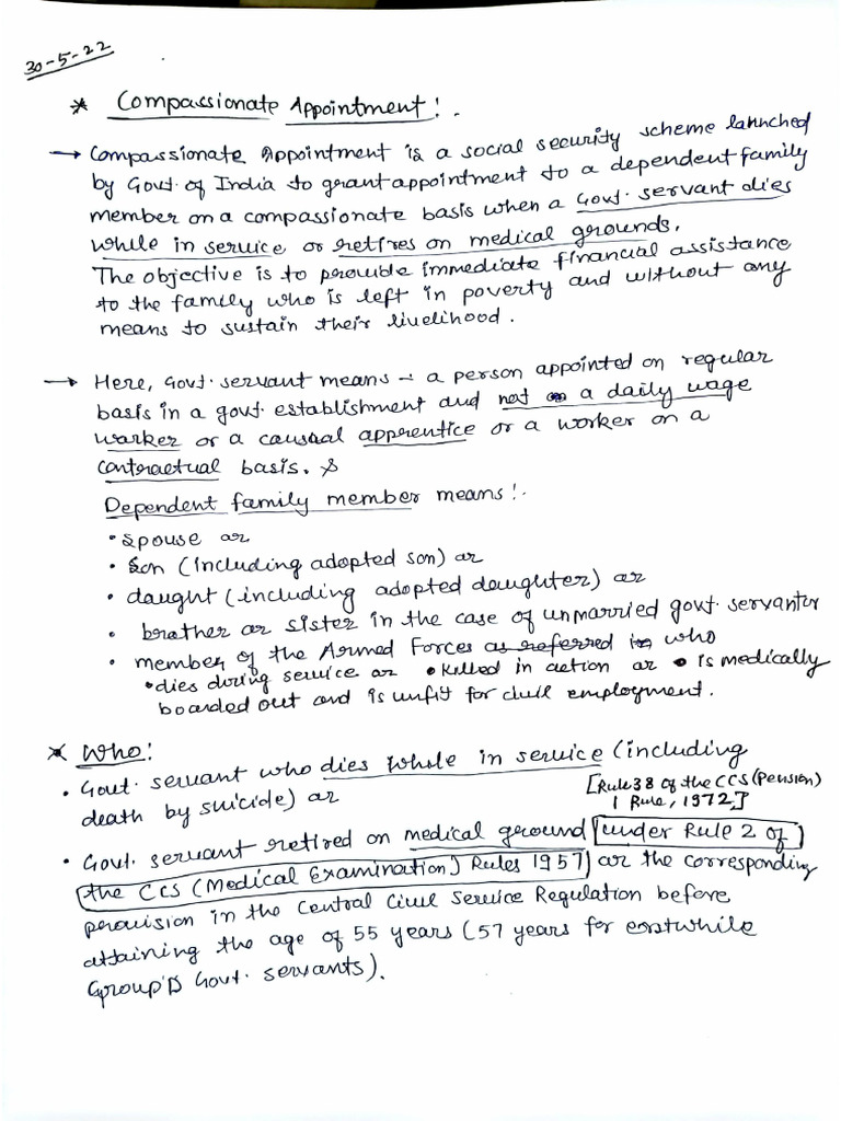 Compassionate Appointment | PDF