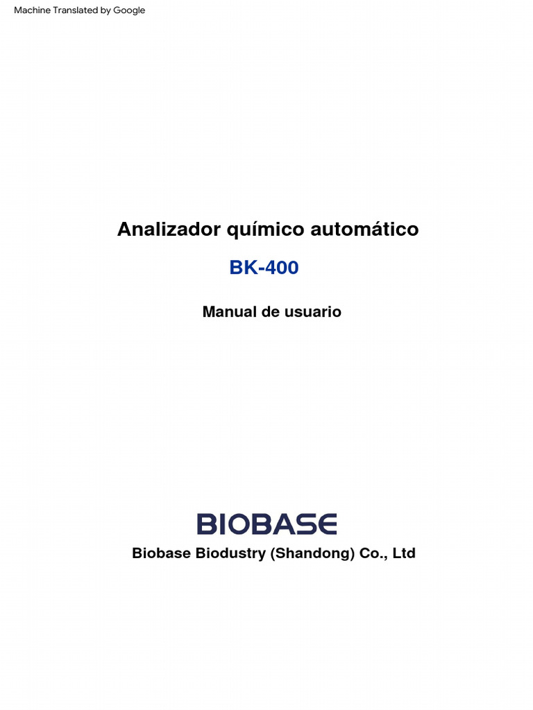 Biobase BK-400 Manual de Usuario Parte 1 | PDF | Software | Usuario ...