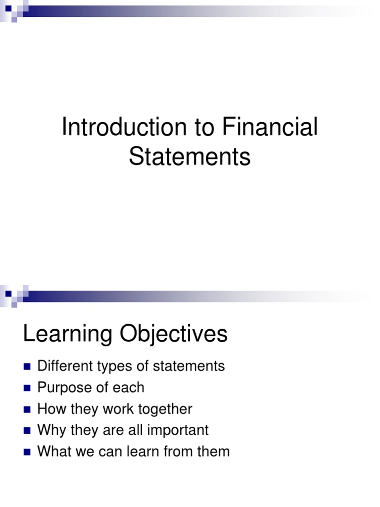 Intro To Financial Statements | PDF | Cash Flow Statement | Balance Sheet
