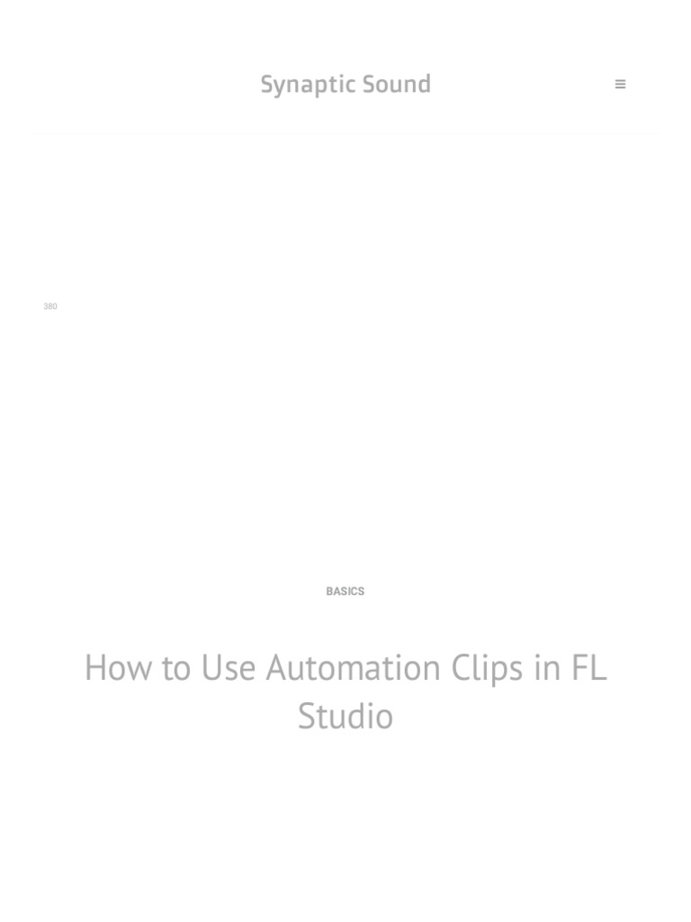 FL Studio Automation Clip Guide | PDF | Automation | Computer Science