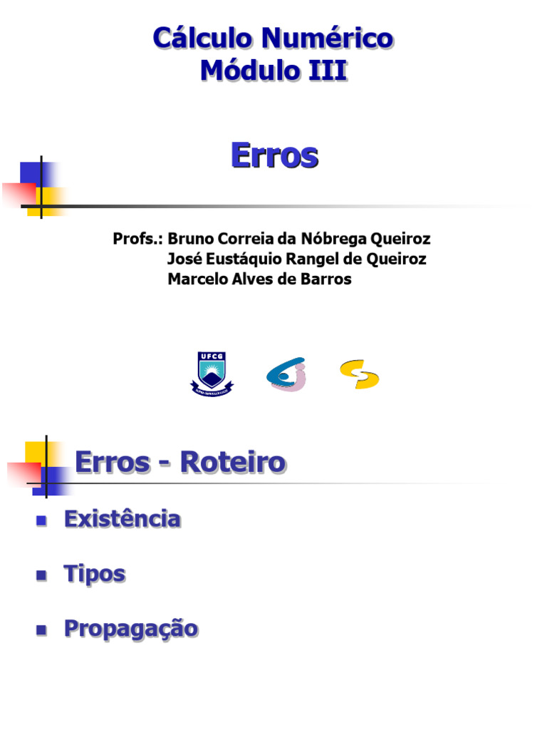 Métodos Numéricos - 3 - Erros | PDF | Matemática | Aritmética