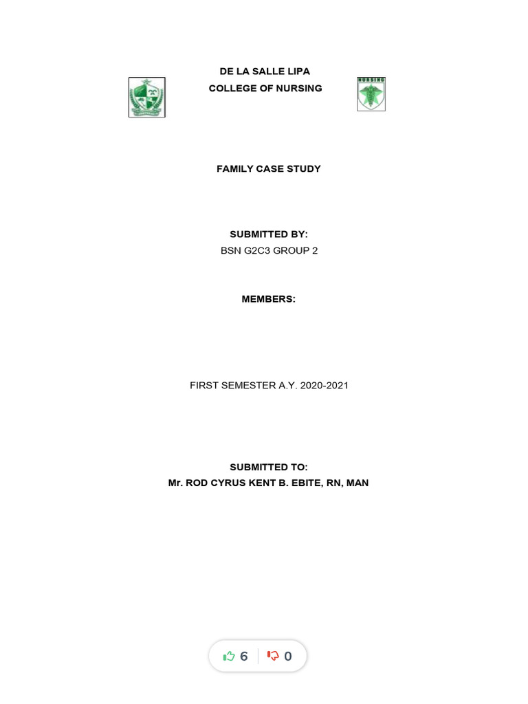 Sample Family Case Study 1 1 - Compress | PDF | Nursing | Family