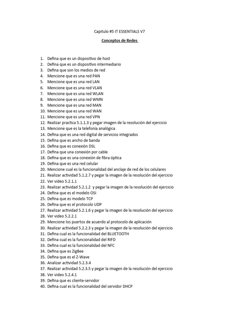 It Essential - Capitulo 5 | PDF | Redes de computadoras | Telecomunicaciones