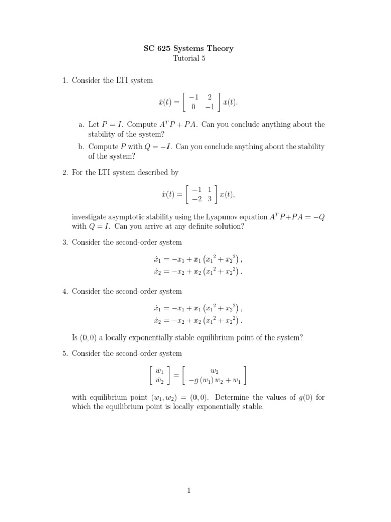 SC 625 Tutorial 5 | PDF